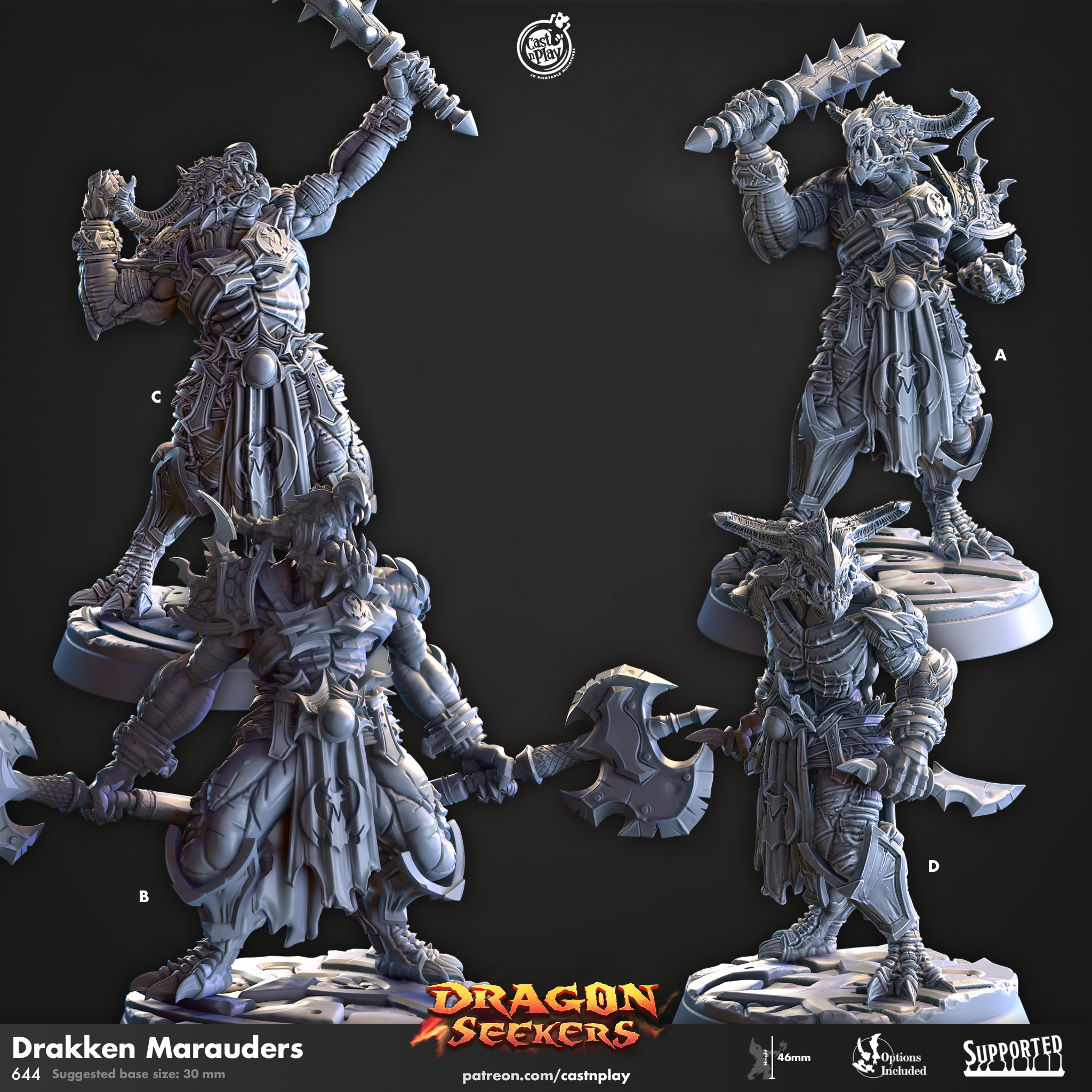 Drakken Marauders - Dragon Seekers | Cast N Play | Resin – 3D Creatables