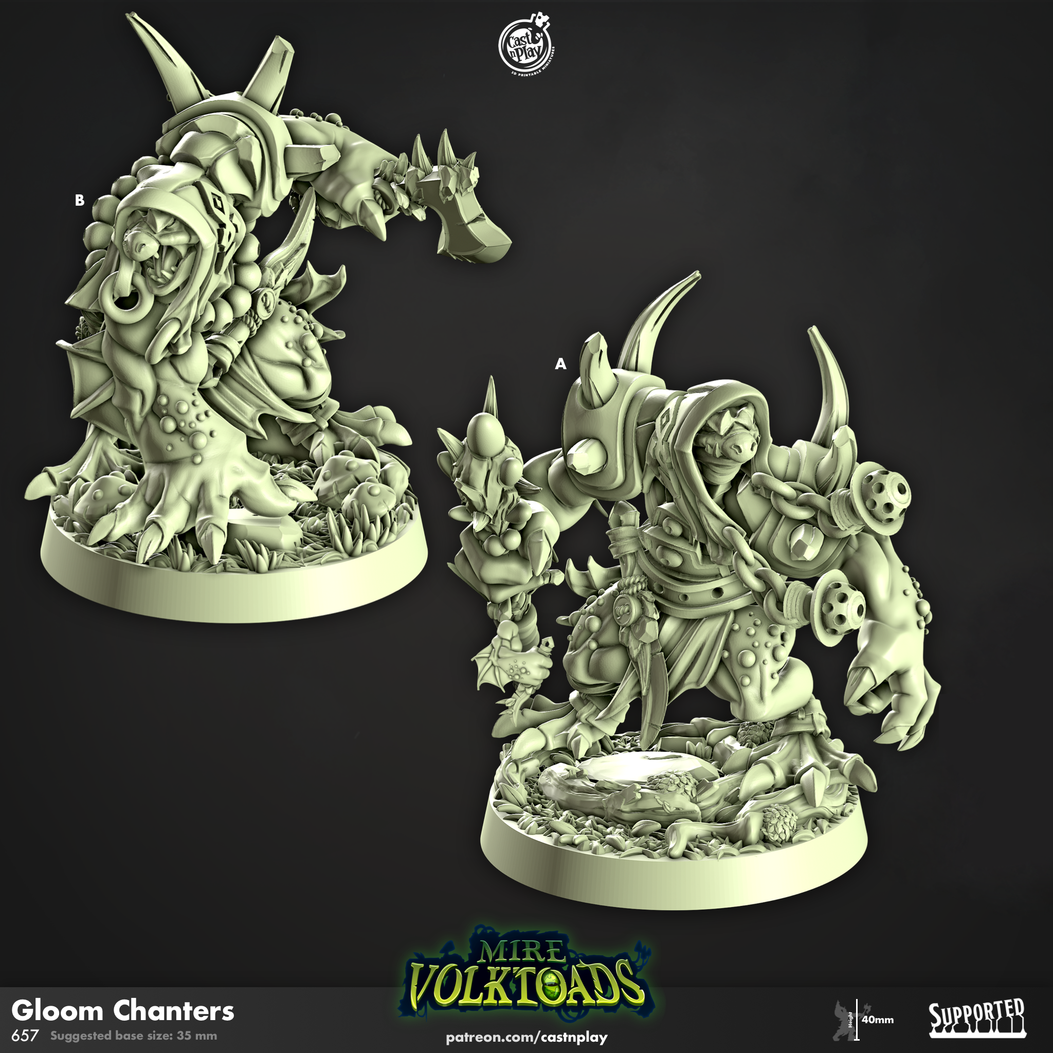 Gloom Chanters - Mire Volktoads | Cast N Play | Resin – 3D Creatables